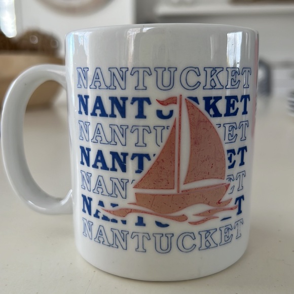 Dining | Vintage Nantucket Mug Coffee Ceramic Sailboat Coastal Cup Blue ...